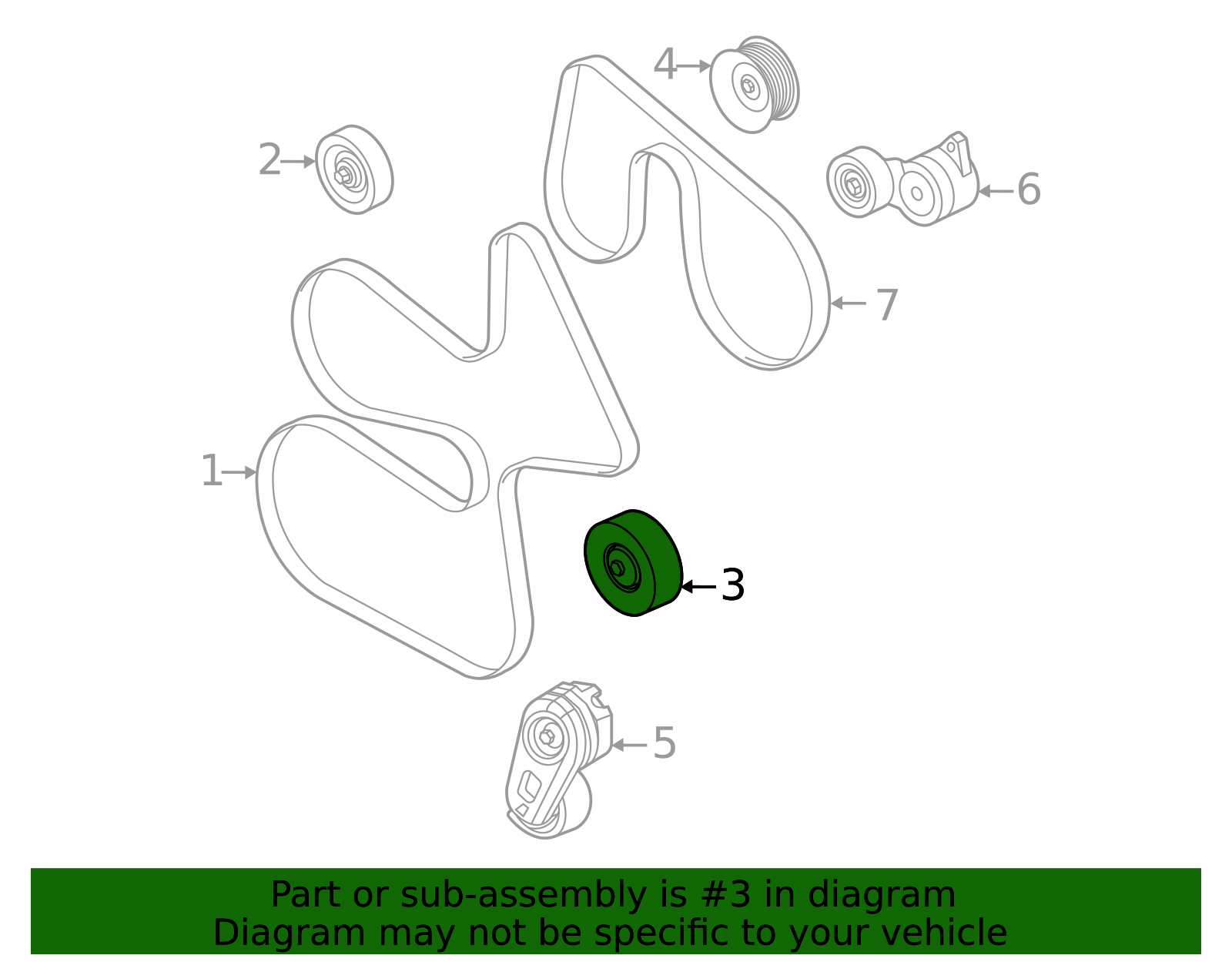 YS-382 - Motorcraft™ Accessory Drive Belt Idler Pulley 2020-2025 Ford ...