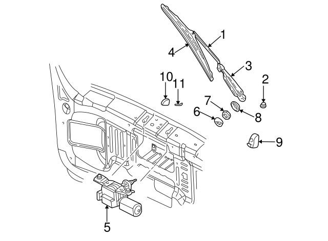 2002-2007 Jeep Liberty Wiper Arm 5066965AA | TascaParts.com