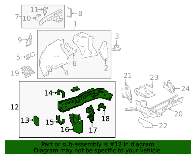 84526299 - Driver Side Fender Rail 2017-2019 GM | Chevrolet Parts Direct