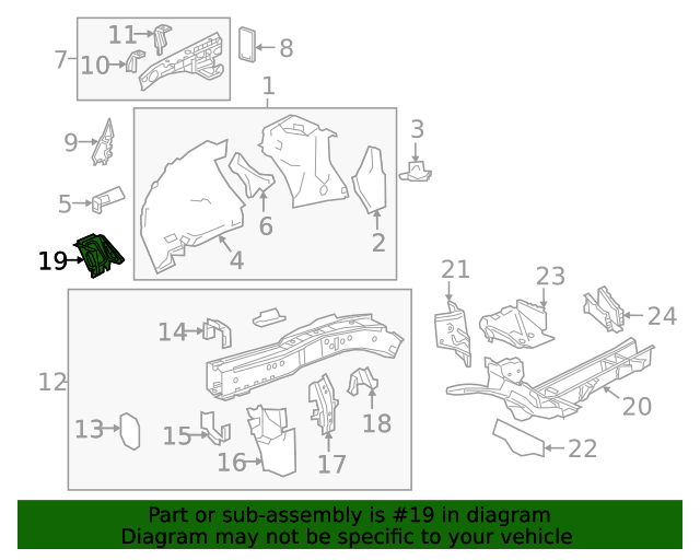 2017-2024 GM F Reinforcement 84711464 GM | GMPartsDirect.com