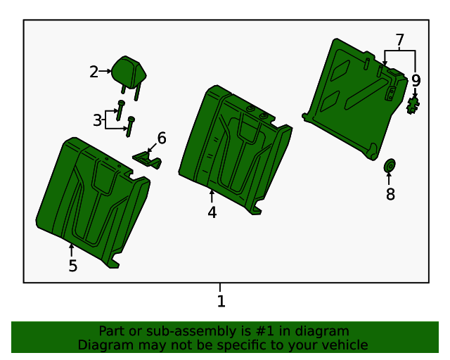 2019-2021 Hyundai Veloster Seat Back Assembly 89300-J3200-PMH | QuirkParts