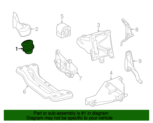 218-240-07-17-64 - Engine Mount 2012-2015 Mercedes-Benz ...