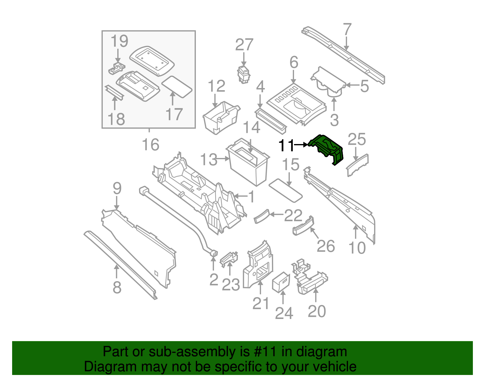 2012-2015 Nissan Shift Indicator 96940-9FD0A | Melloy Nissan Parts
