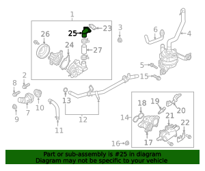 25130-03HB0 - Engine Water Pump Connector 2017-2023 Kia Niro | Kia ...