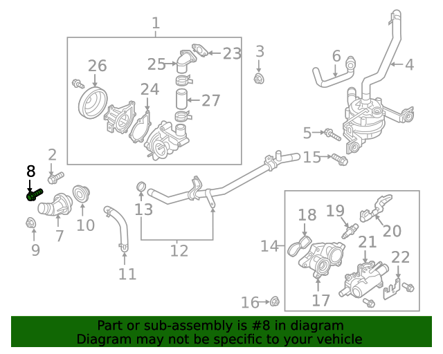 11403-08126K - Thermostat Housing Bolt 2017-2023 Kia | Kia.Parts Store
