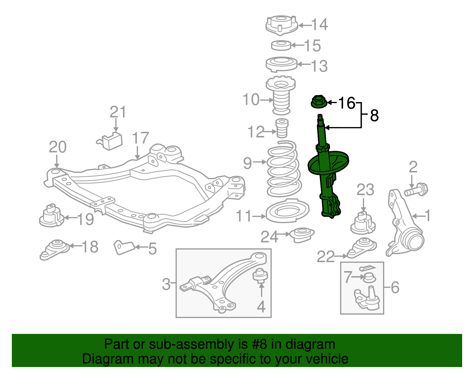 OEM 2007-2011 Toyota Camry Strut Part # 48520-09F40 | Modern Toyota Parts