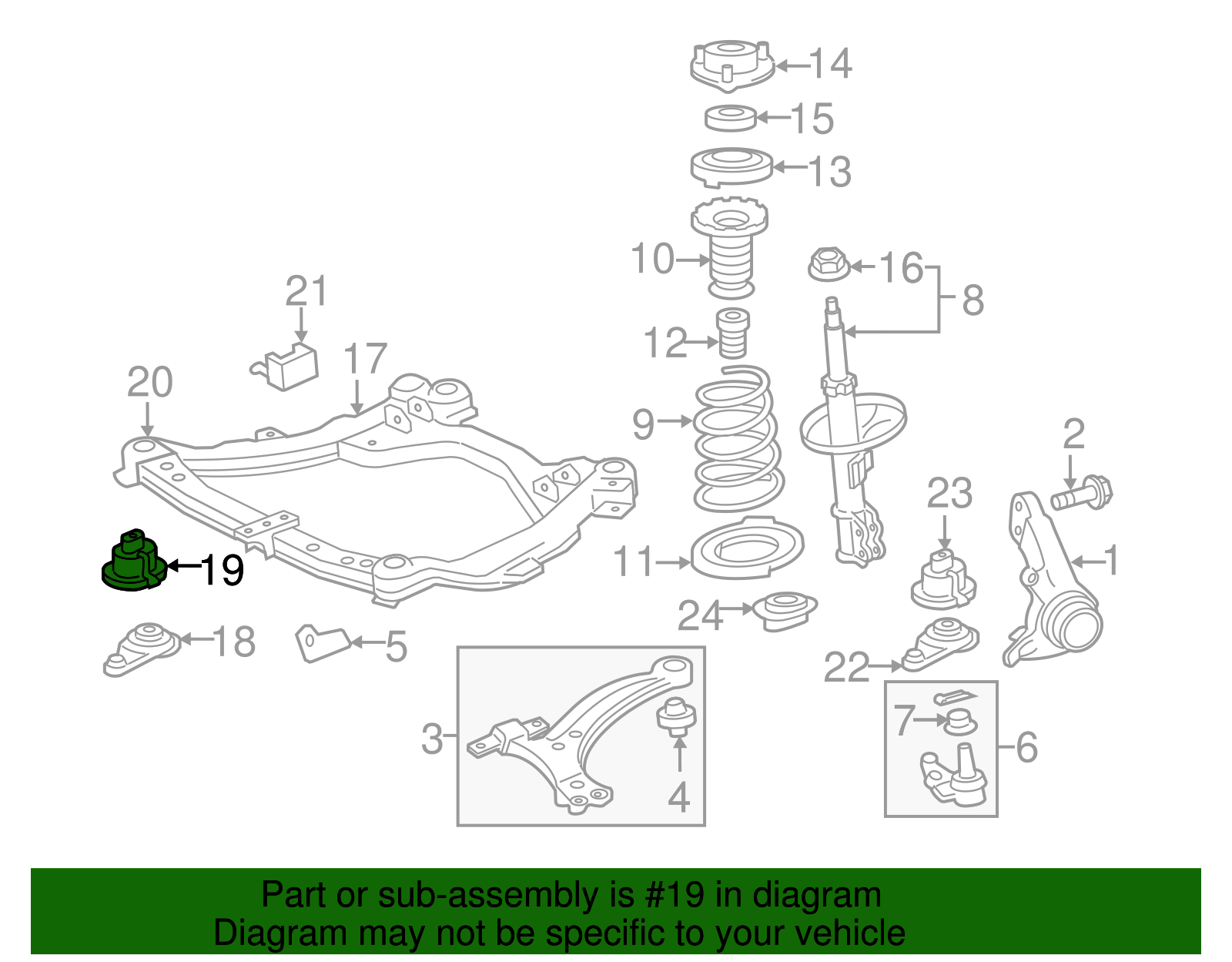 52211-06070 - Front Brace Insulator 2007-2017 Toyota Camry | Longo ...