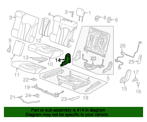 23276704 GM Light Neutral Rear Driver Side Seat Recliner Inner Finish ...