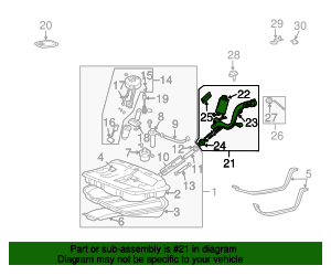 Genuine OEM Fuel Filler Neck Part# 31040-39150 Fits 2001-2005 Hyundai ...