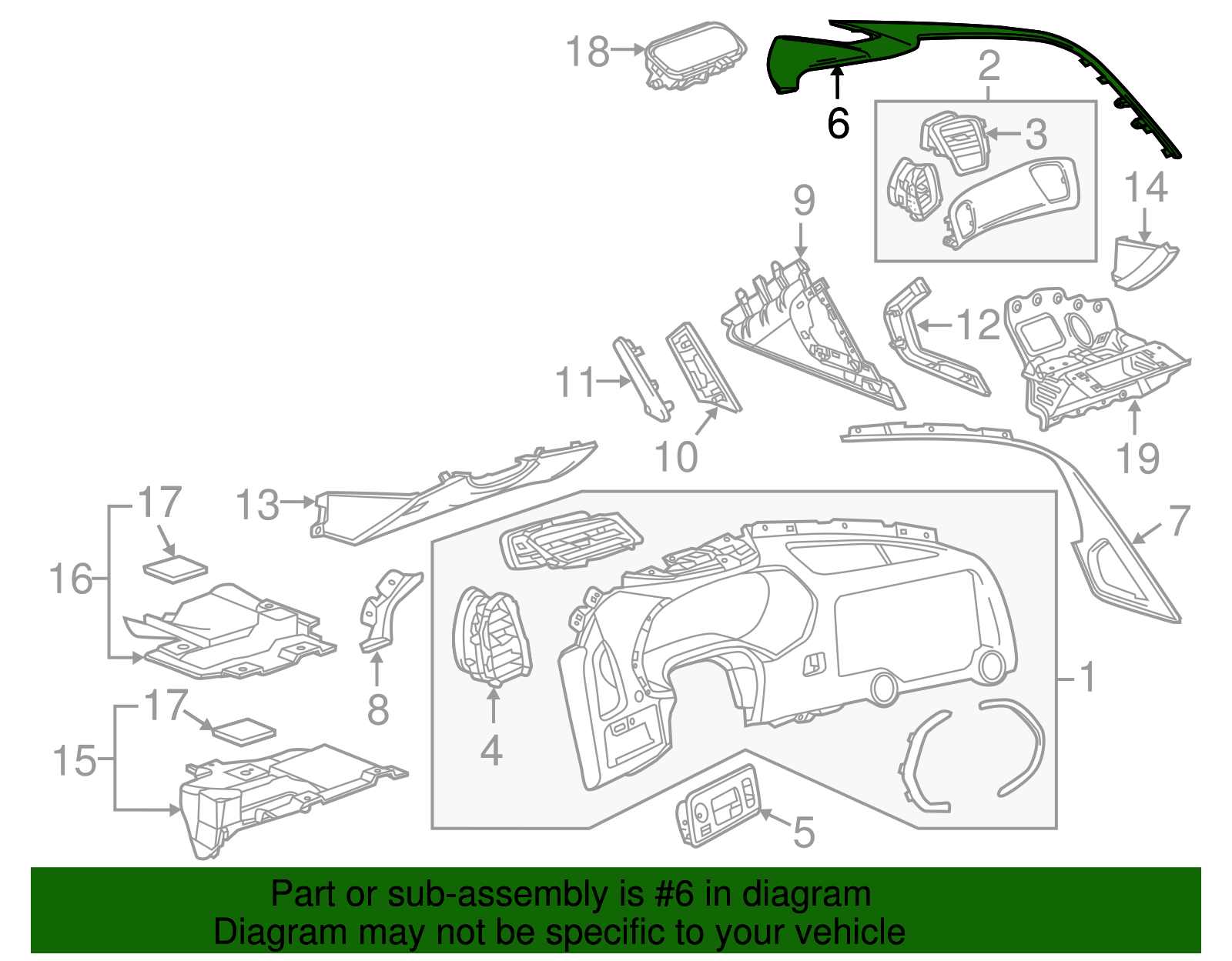 2014-2019 Chevrolet Corvette Jet Black Instrument Panel Instrument ...