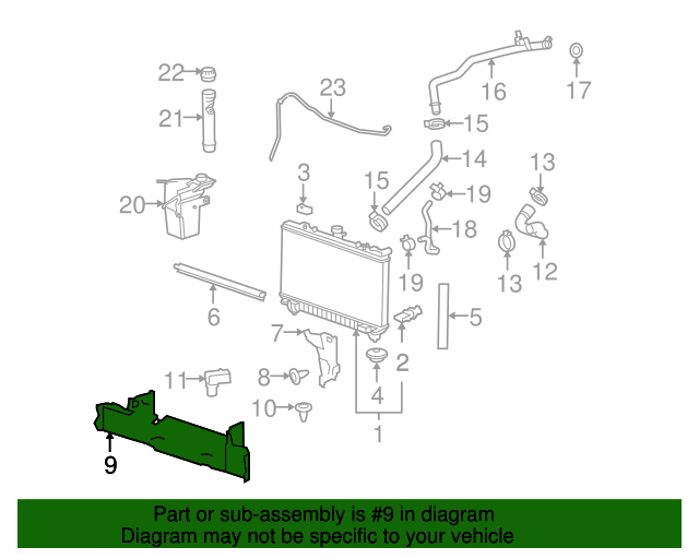 2010-2011 Chevrolet Camaro Radiator Air Inlet Duct 92233109 | GM Parts ...