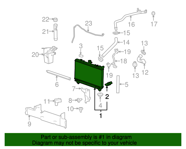2012-2015 Chevrolet Camaro Radiator 22786865 GM | GMPartsDirect.com