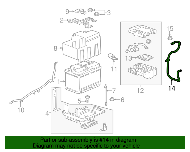2018-2024 GM Positive Battery Junction Block Cable 84301795 | OEM Parts ...