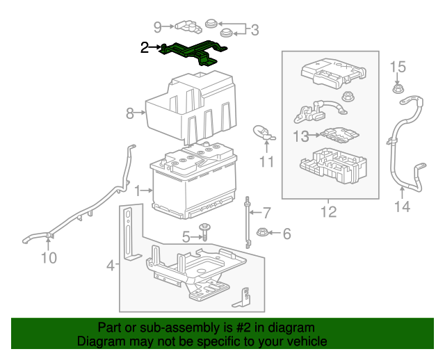 2018-2022 GM Battery Hold Down Retainer 84179725 | GMPartsDirect.com