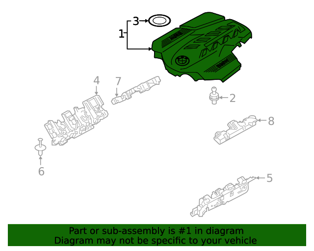 Genuine BMW 11-14-8-489-414 | Engine Cover | FREE Shipping on Most ...