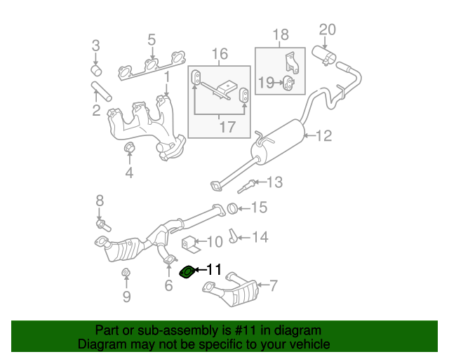 2007-2011 Ford Ranger Converter Gasket 7L5Z-5B266-A | TascaParts.com