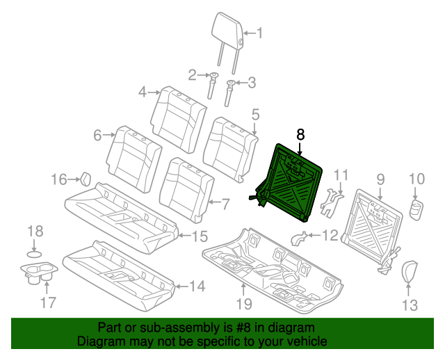 52207304334 - 2014-2021 BMW Seat Back Frame (52-20-7-304-334) | BMW of ...