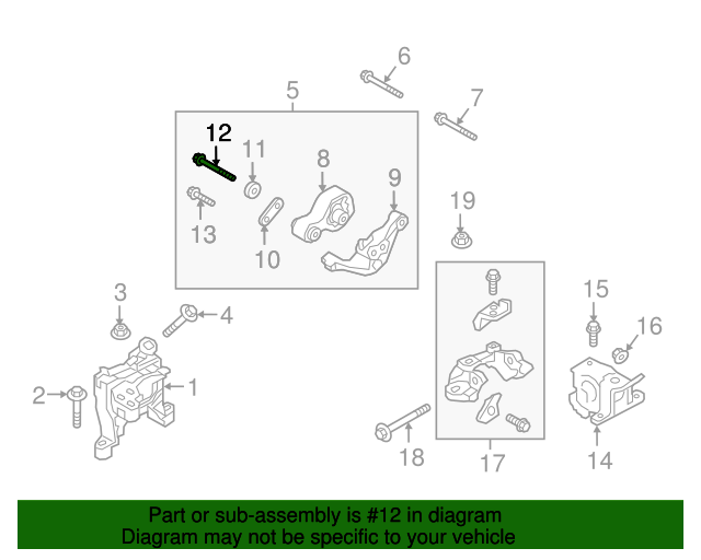 2013-2021 Mazda Outer Bracket Mount Bolt 9YA0-2A-415 | RealMazdaParts.com