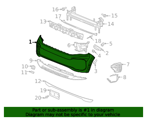 2020-2023 Volkswagen Bumper Cover 3CN-807-221-D-GRU | OEM Parts Online