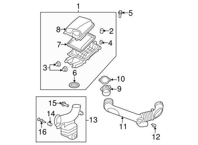 2007-2012 GM Air Filter Housing Spacer 22676980 | TascaParts.com