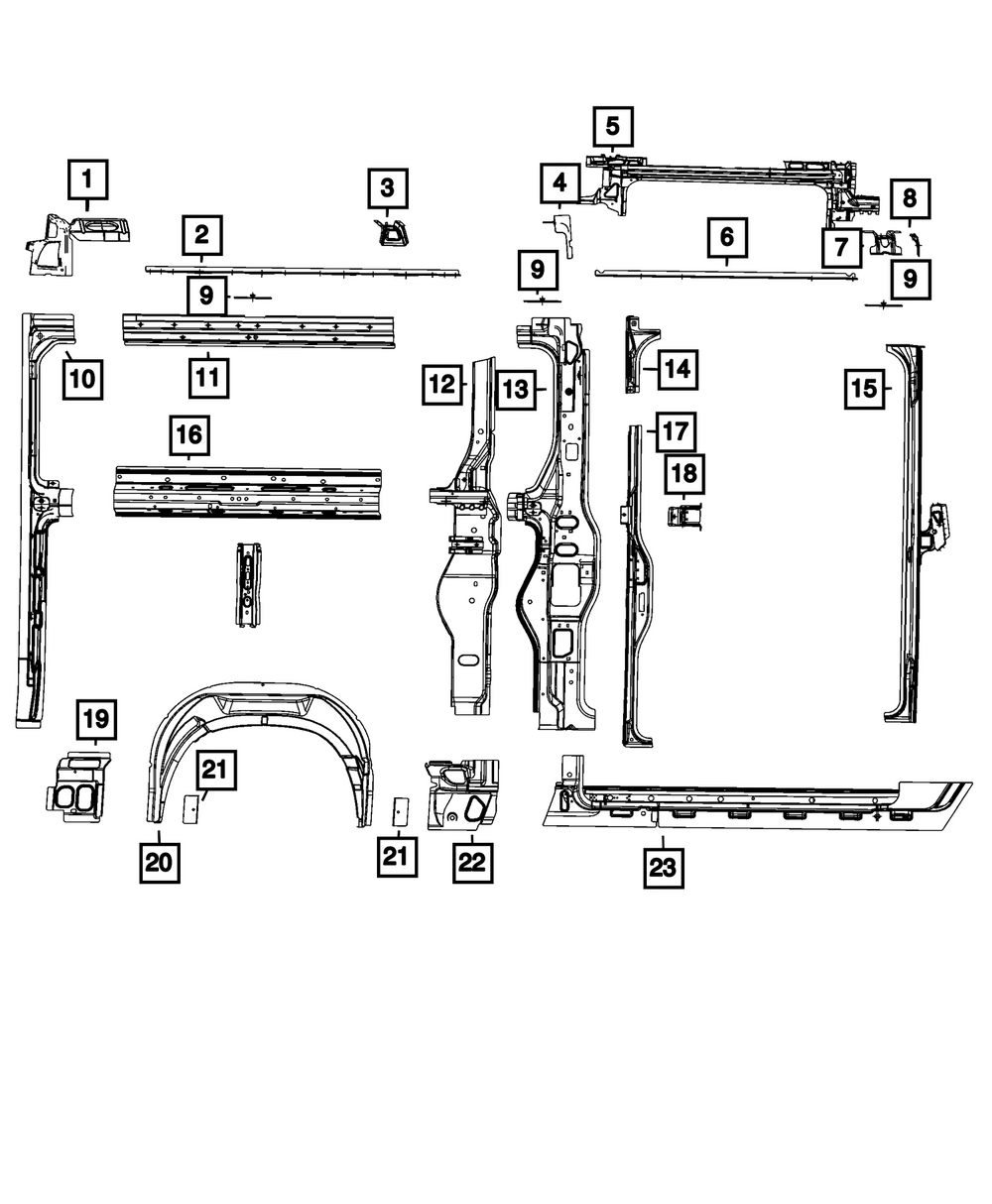 68134082AA - D Pillar Lower Reinforcement, Right 2014-2025 Ram | Mopar ...