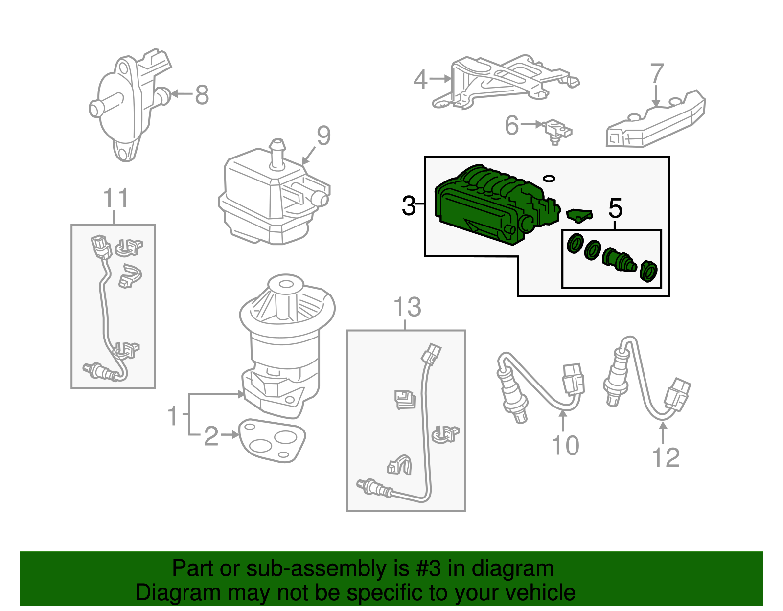 Genuine OEM Acura - Vapor Canister Part# 17011-STX-A01 | Acura Parts ...