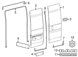 2014-2021 Ram Trim Molding - Passenger Side (RH) 1ZT56LAHAA ...