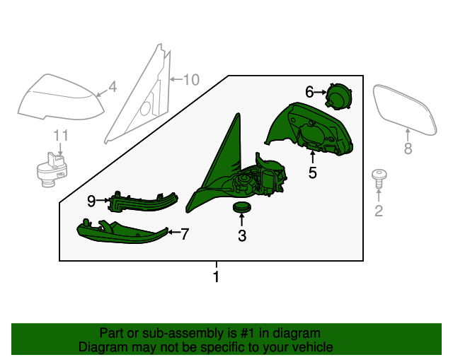 Genuine BMW 51-16-7-291-531 | Mirror Assembly | FREE Shipping on Most ...
