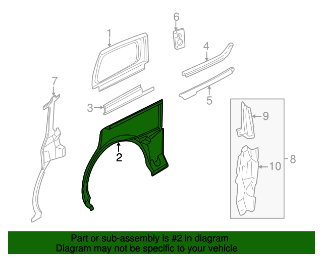 1997-2008 GM Panel Body Si Otr Lwr 89025399 | TascaParts.com