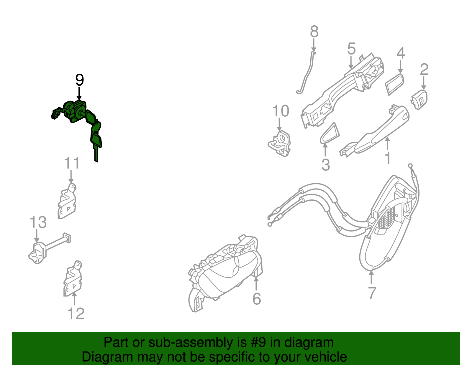 H0601-4BA0A - 2014-2024 Nissan - Lock Cylinder | Anicra Nissan Parts