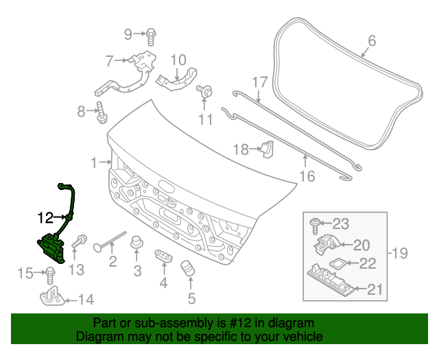 2016-2020 Kia Optima OEM NEW 16-19 Kia Trunk Lactch Actuator Lock Latch ...