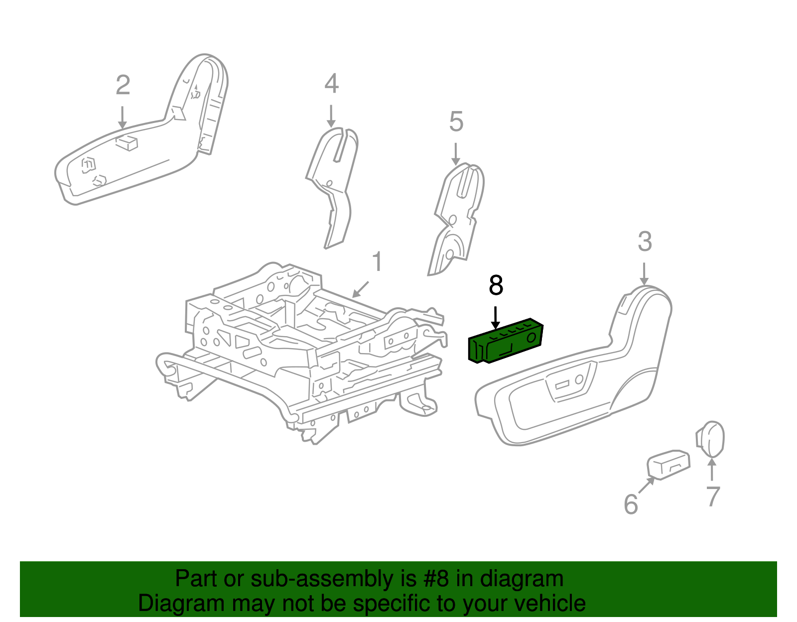 2006-2017 GM Front Seat Adjuster Switch 12451497 GM | GMPartsDirect.com