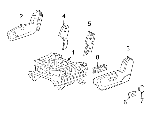 2006-2017 GM Front Seat Adjuster Switch 12451497 | AutoNationParts.com