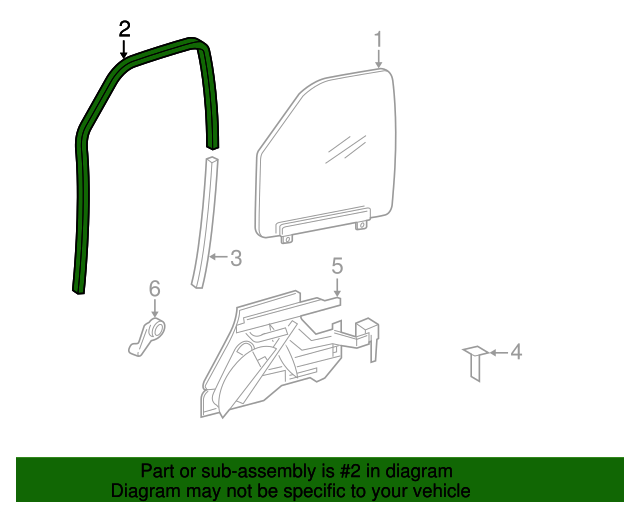 2003-2025 GM (Replaced by 85132078) Driver Side Front Door Upper Window ...