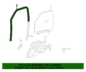 2003-2025 GM (Replaced by 85132078) Driver Side Front Door Upper Window ...
