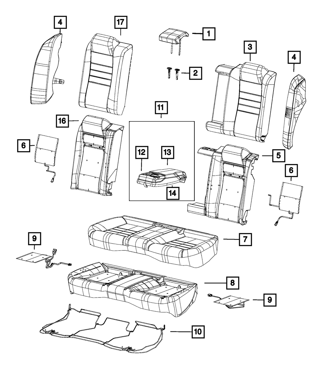 2014-2023 Mopar Center Console Storage Lid 5ZP76DX9AA | Canada Mopar ...