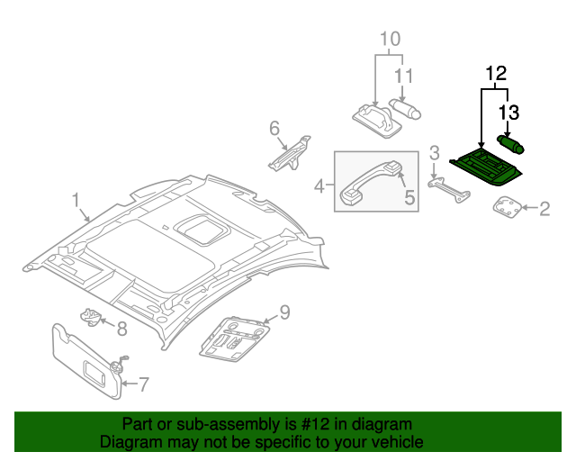 Genuine BMW 61-31-9-201-641 | Overhead Lamp | FREE Shipping on Most ...