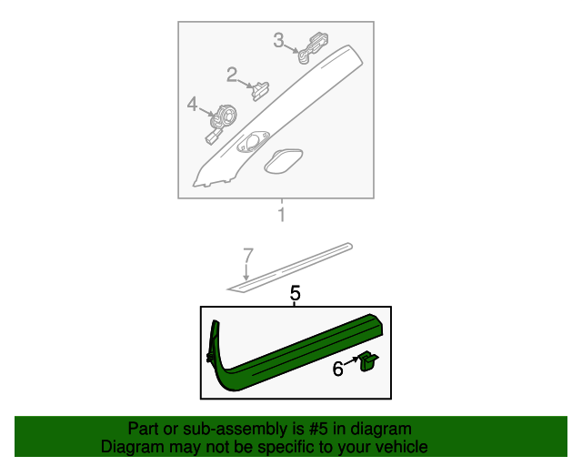 84409530 - Black Driver Side Door Sill Garnish Molding 2015-2019 ...