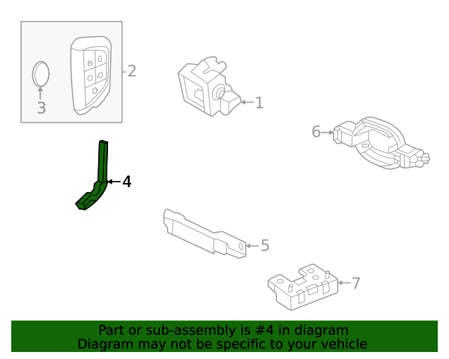 2013-2024 Cadillac Key Asm-Dr Lk & Ign Lk Fldg (W/ R/Con D 20765513 ...