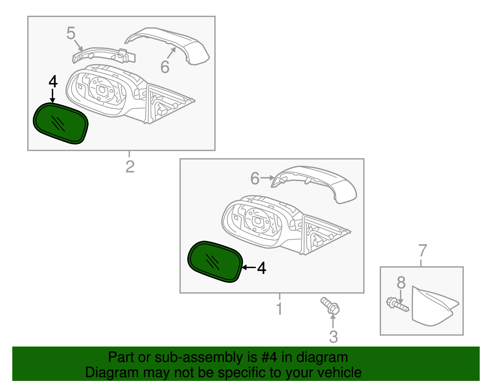 87611-B2510 - Mirror Glass 2014-2019 Kia | Kia.Parts Store