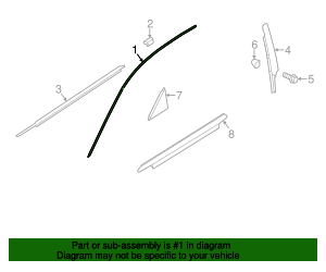 2015-2020 Audi Frame Molding 8V5-837-644-A-T94 | OEM Parts Online