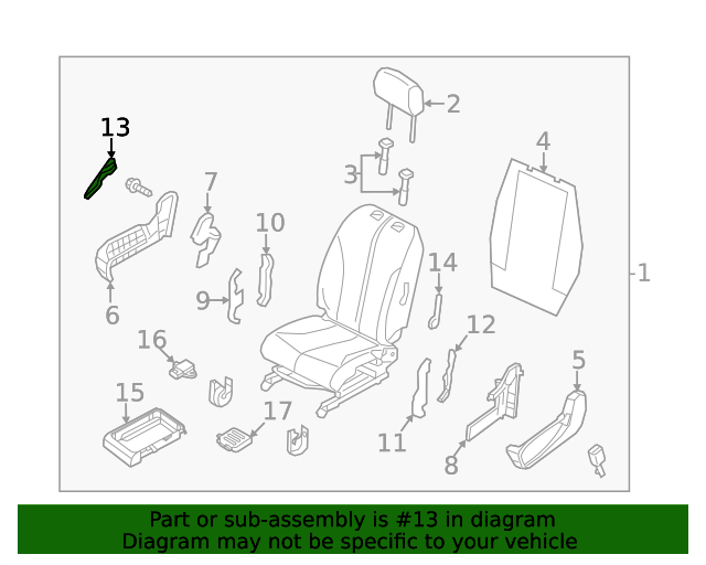 2013-2021 Nissan NV200 Recline Handle 87418-3LM0A | QuirkParts