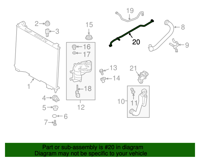 Genuine OEM Reservoir Hose Part# LR035629 Fits 2013 Land Rover Range ...