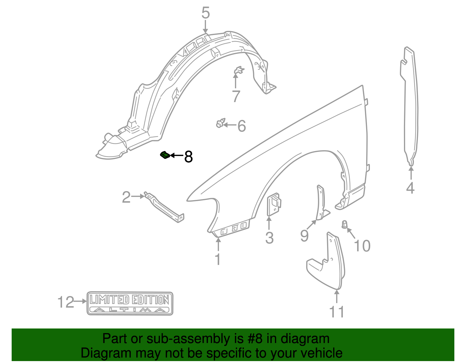 1993-2001 Nissan Fender Liner Clip 76882-D4002 | Ziegler Nissan of ...