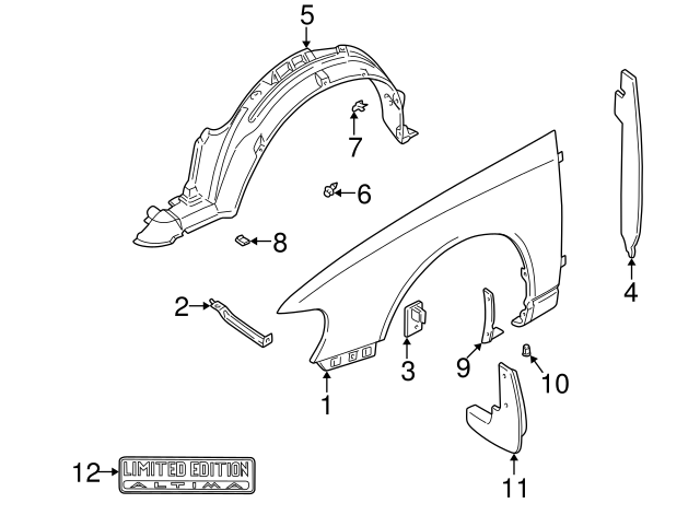 76882-D4002 - Fender Liner Clip 1993-2001 Nissan | Nissan Parts ...