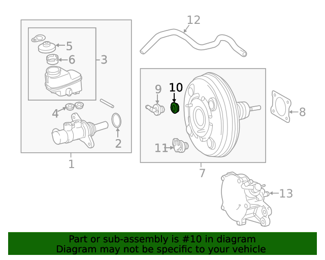 90480-24439 - Power Brake Booster Check Valve Seal 2010-2023 Lexus ...