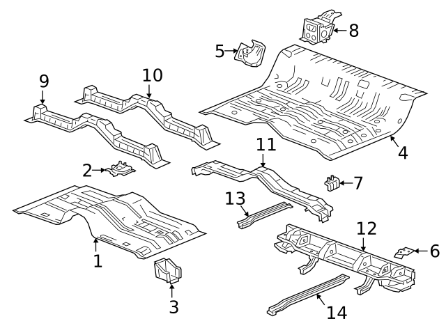 2019-2024 GM Rear Floor Panel 84458145 GM | GMPartsDirect.com