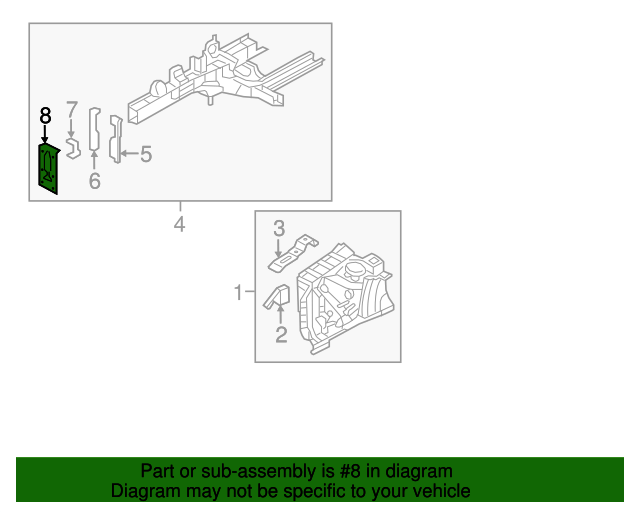 2012-2017 Hyundai Veloster Fender Rail Reinforcement Bracket 64625 ...