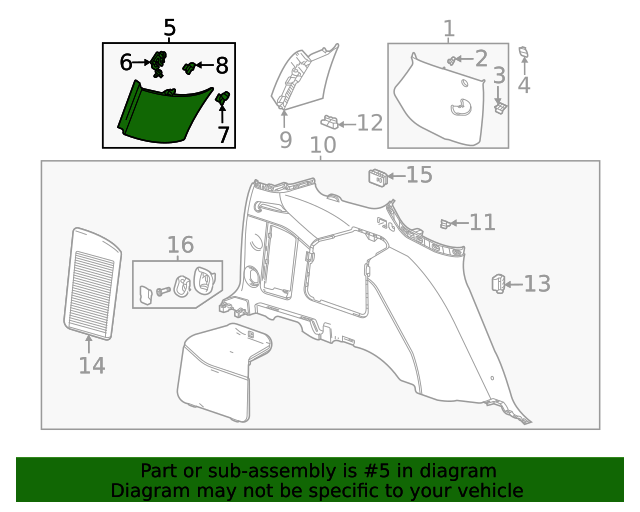2021-2024 GM Rear Pillar Trim 84718044 | OEM Parts Online