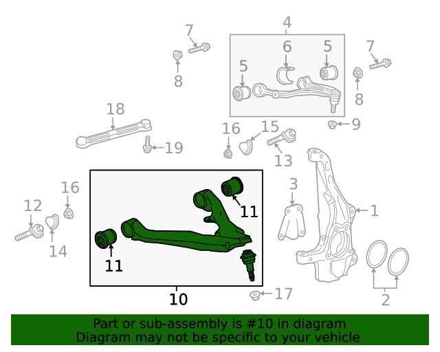 2021-2024 GM (Replaces 84973287)Front Passenger Side Lower Control Arm ...